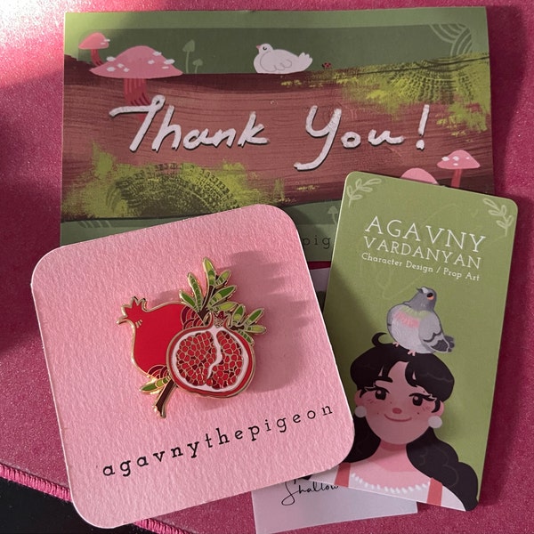 Pomegranate Enamel Pin - Etsy