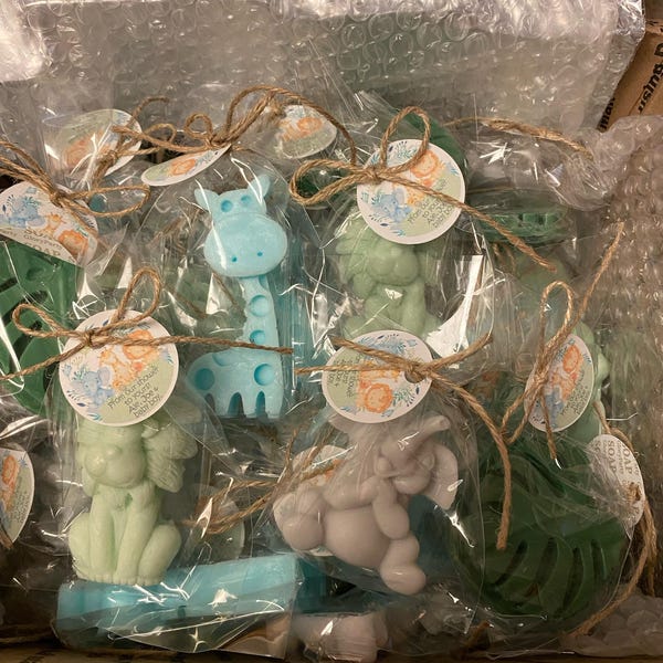 Big Safari Soap Favors - Animal Baby Shower Boy Jungle Decorations ...