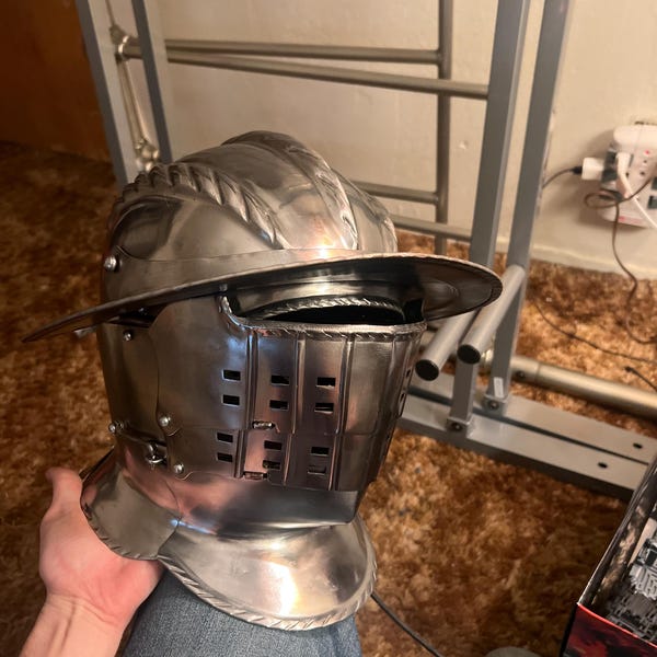 18GA Medieval Bascinet German Helmet Medieval German Salleta Helmet ...