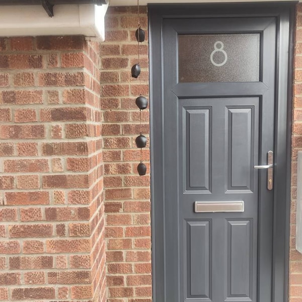 Premium Frosted Original Fanlight Door Numbers, Etched Glass Numbers ...