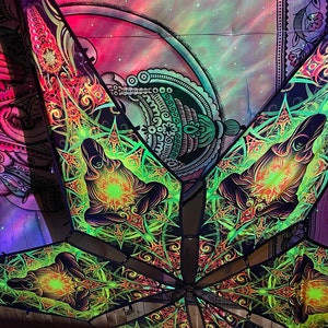 Trippy Tapestry Marijuana Astronaut V3 Colorful UV Backdrop XL Dark Tapestry Psychedelic Uv ...