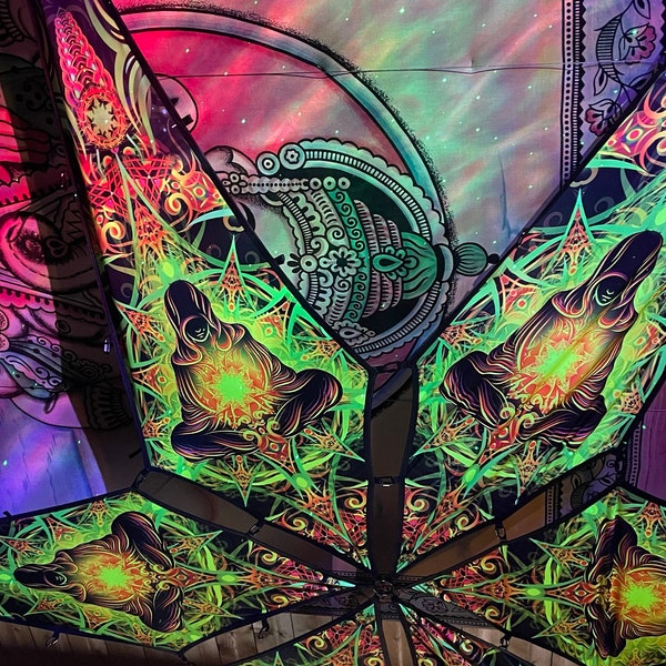 Ceiling Decoration - Psychedelic Uv-reactive Canopy – 6 Petals Sets ...