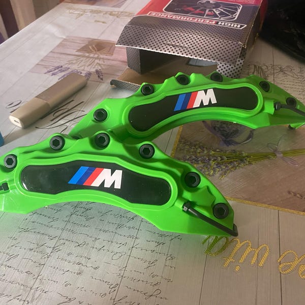 BMW M POWER Brake Caliper Covers Black Emblem Rim Wheel Set of 4 - Etsy