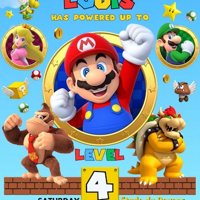 Super Mario and Luigi Pool Party Birthday Invitation Birthday ...