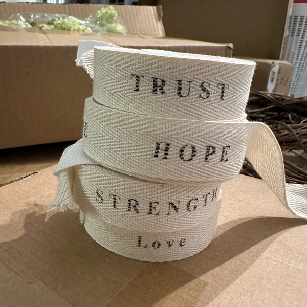 Personalised Cotton Ribbon 20mm Herringbone Weave - Etsy