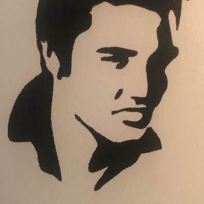 Elvis Face Silhouette Stencil Celebrity Rock Star Crafting Wall Art A6 ...