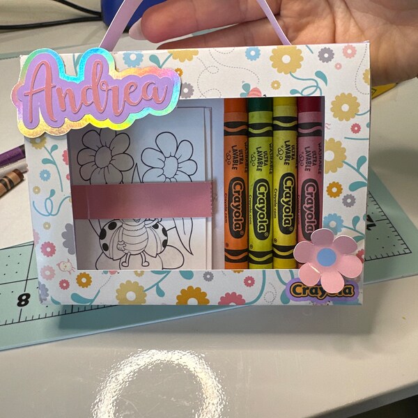 Coloring Box Template, Suitcase With Crayons Holder, Crayons Gift Cut ...