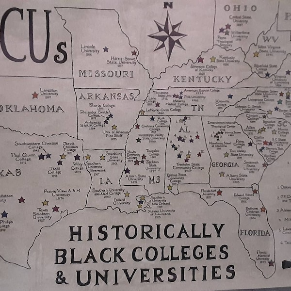 Hbcus Map - Etsy