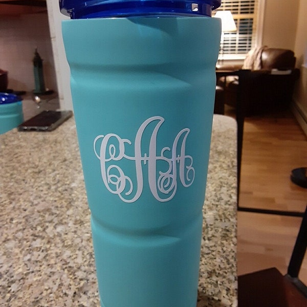 Yeti Cup Monogram Decal || Monogram Tumbler Decal, Vinyl Monogram Decal ...