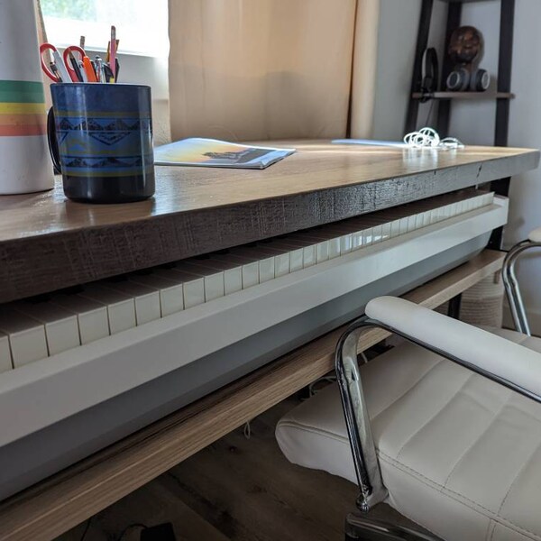 Customized L Shaped Desk With Curve, You Pick Your Tables, Corner Desk ...