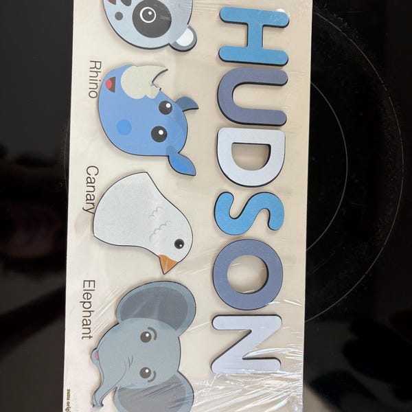 Animals Puzzle With Custom Baby Name, Personalized Name Puzzle, Zuzu ...
