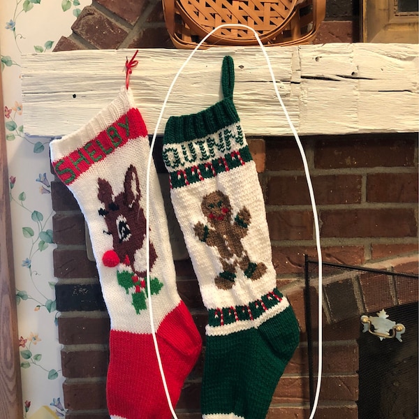 Gingerbread Man Hand Knit Christmas Stocking - Etsy