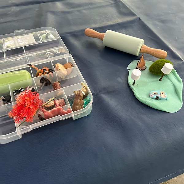 Happy Camper Camping Kid Kit, Camping Playdough Kit, Wilderness Sensory ...