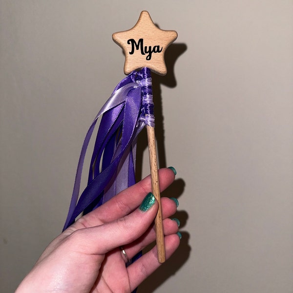 Personalised Flower Girl Wands Rainbow Fairy Wands Star Moon Heart Wand ...