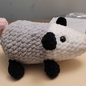 Crochet Possum Pattern NO SEW Opossum Laying Down Sploot Regular Size ...