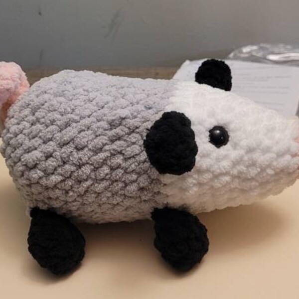 Crochet Possum Pattern NO SEW Opossum Laying Down Sploot Regular Size ...