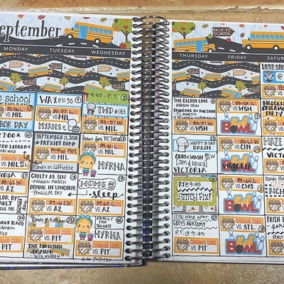 Back to School Printable Planner Stickers, September Monthly Kit for ...