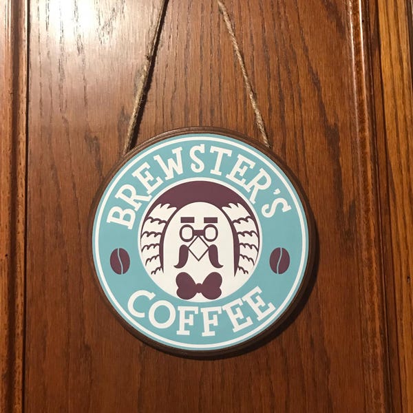Animal Crossing Brewster's Coffee Sign the Roost Coffee Bar Handmade ...