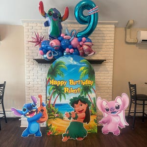 Lilo and Stitch Cutouts, Birthday Decor, Surf Backdrop, Baby Shower ...
