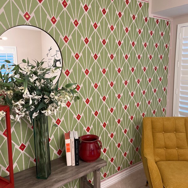 ATLAS Art Deco Wall Painting STENCIL - Allover Pattern Stencil - Large ...