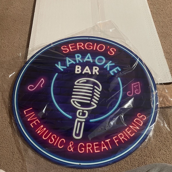 Karaoke Custom Sign, Family Karaoke Garage Sign Customized, Dancing ...