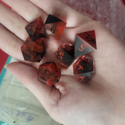 ELDRITCH POISON Dice Handmade Resin 7 Dice Set With Box for Call of ...