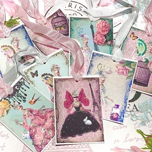 VOILA Vintage BALLERINA Folded Note Cards Keepsake Cards Mixed Media ...