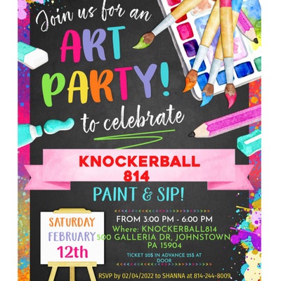 Paint Party Invitation, Paint Party Invitation Kids, Painting Party ...
