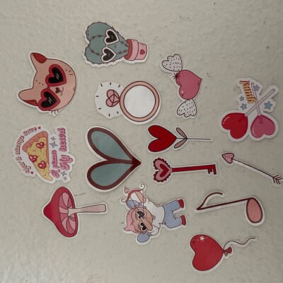 100 MINI Weather/fade Resistant Random Retro Valentines Day Sticker ...