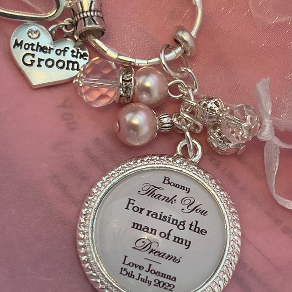Personalised Mum Wedding Key Ring Mother of the Bride Mother of the ...