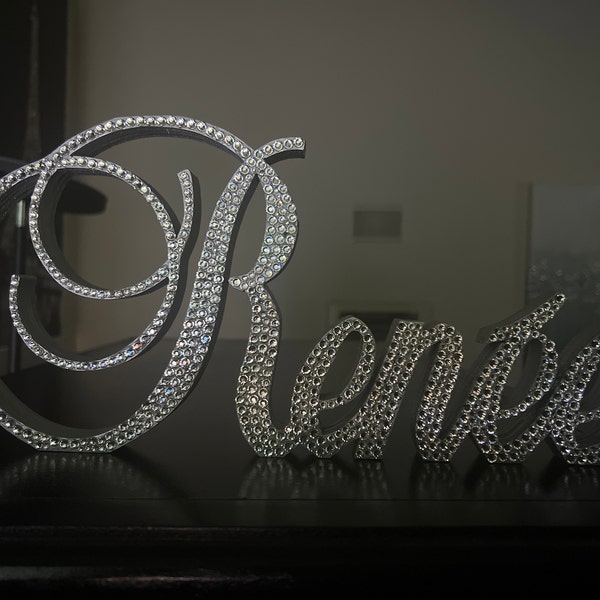 Swarovski Crystal Name Sign, Your First or "last Name" up to FOUR ...