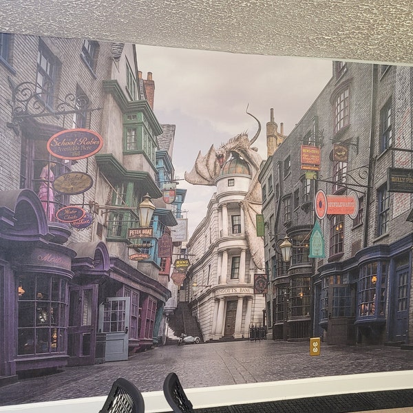 Wizard World Wallpaper Mural / Wizarding Alley Wallpaper / Magic Street ...
