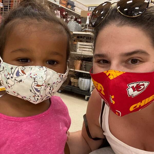 Kansas City Chiefs NFL Fabric Face Mask, Filter Pocket, Handmade in USA ...