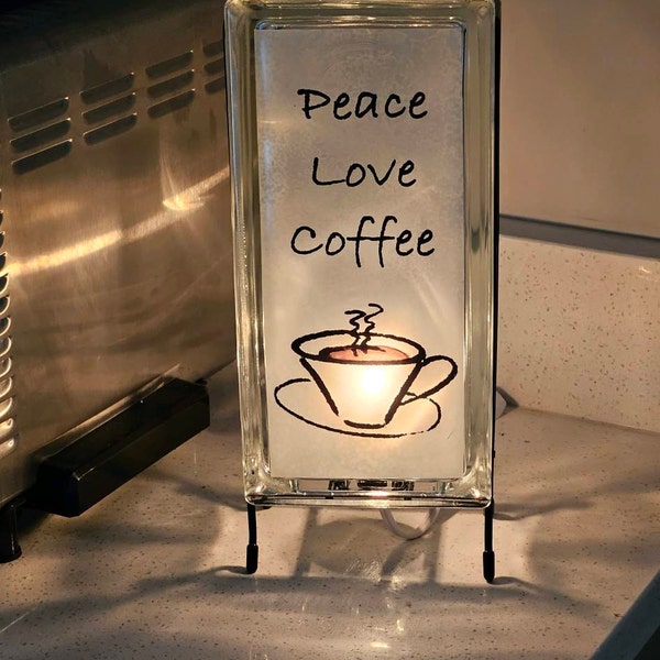 Martini Lighted Glass Block Light, Mancave Gift, Retro Martini Bar Lamp ...