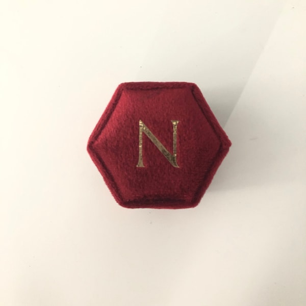 Red Velvet Ring Box, Wedding Ring Box, Proposal Ring Box, Bridal Gift ...