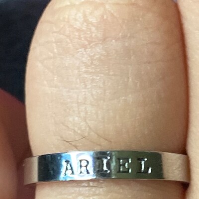 Personalized Ring Engraved Silver Band Custom Stamped Ring - Etsy