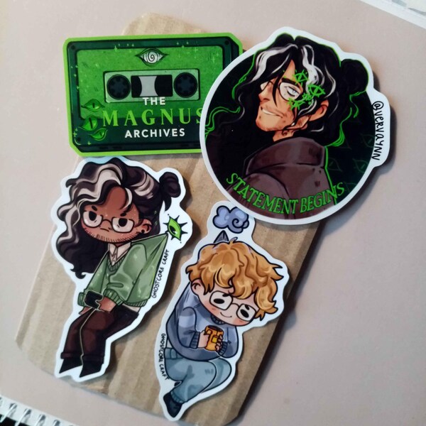 TMA the Magnus Archives Chibi Stickers Jon Martin Tim Elias Michael ...