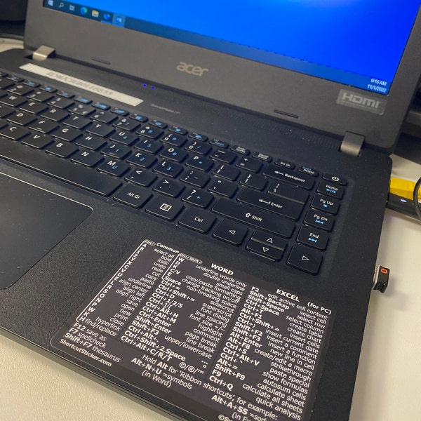 Word/excel (for Windows PC) Keyboard Shortcut Sticker - No-residue ...