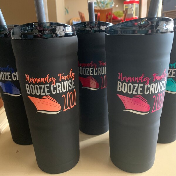 Booze Cruise Wine Glass or Plastic Tumbler DECALS - Diy Cup Stickers ...