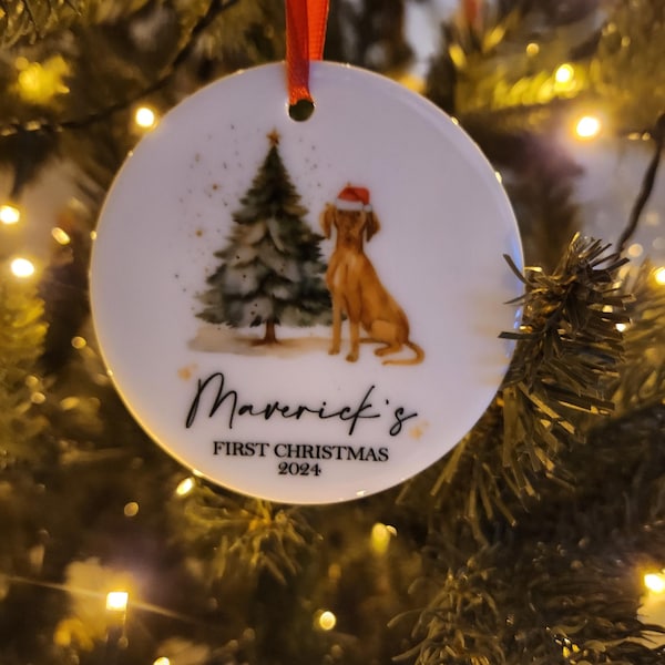 Personalised Dogs First Christmas Bauble, Puppy's 1st Xmas Tree ...
