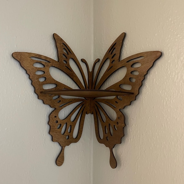 Butterfly Corner Shelf, Shelf, Corner Shelf, Cherry Wood Shelf - Etsy