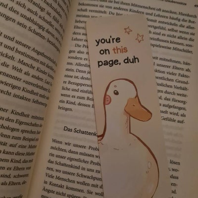 Duck Bookmark You're on This Page Cute Bookmark - Etsy UK