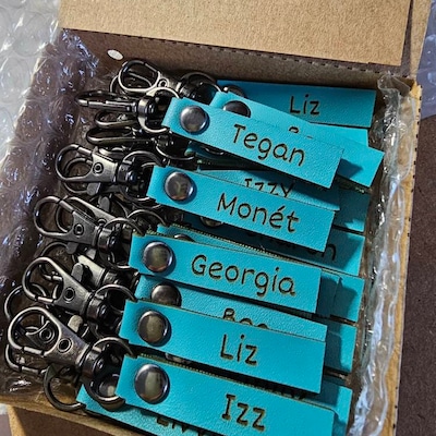 Set of 5 Personalized Zipper Name Tag Charms With Snap Hook for School ...