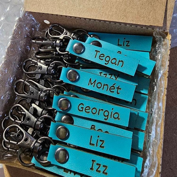 Set of 5 - Personalized Zipper Name Tag Charms With Snap Hook for ...
