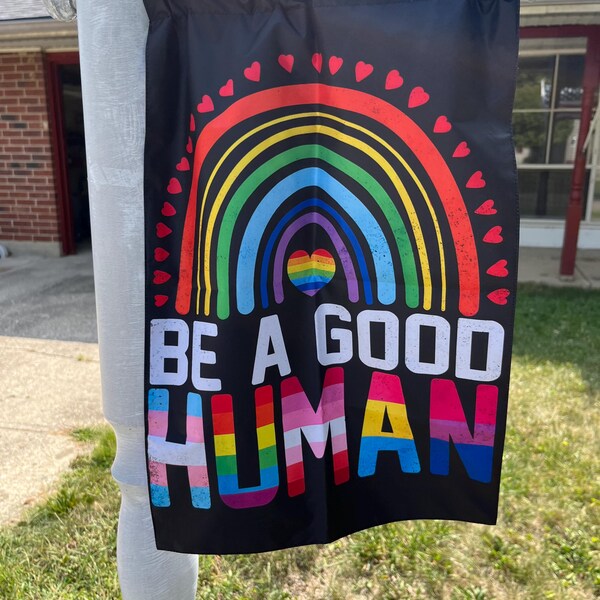 Inclusive Rainbow Peace Flag, Diversity Flag, Kindness Yard Art, Anti ...