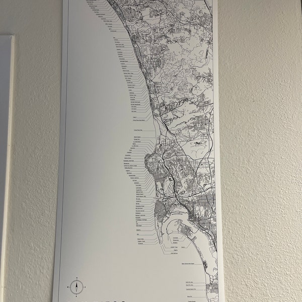 Southern California Surf Map - Etsy