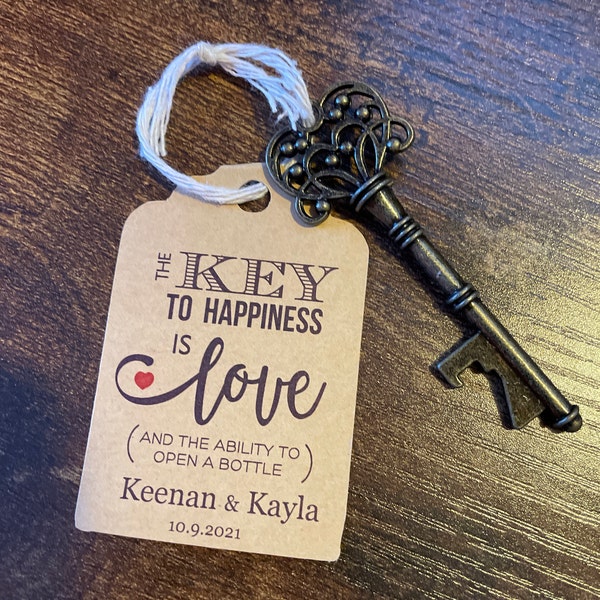 Key Bottle Openers AND Tags, Wedding Favors, Skeleton Key Favors, Key ...