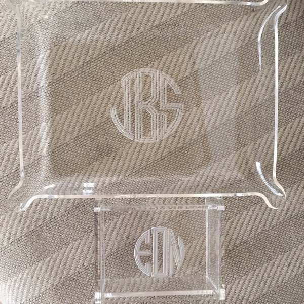 Monogrammed Acrylic Tray, Monogram Tray, Rectangle Butler Tray 16" X 10 ...