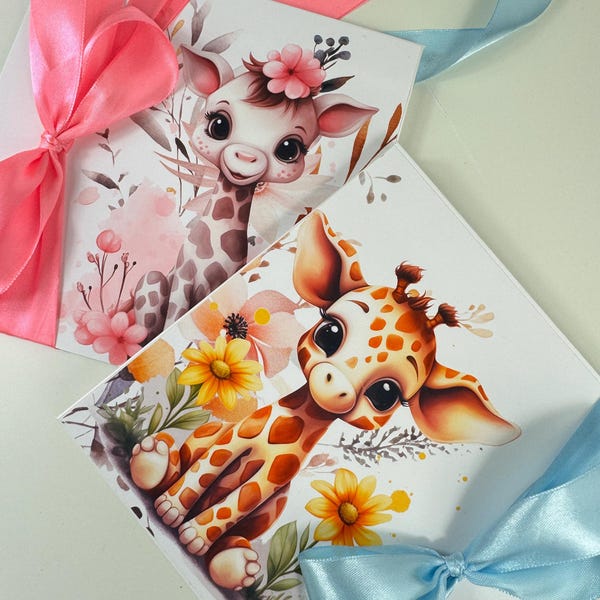 25 Watercolor Cute Giraffe Clipart Bundle, Baby Giraffe PNG, Floral ...