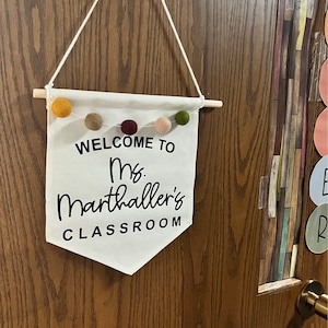 Personalized Teacher Door Hanger Boho Teacher Classroom Banner - Etsy